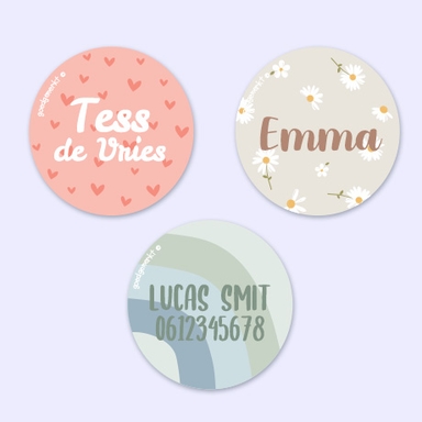 Ronde Naamstickers: ronde naamstickers om alle school- en babyspullen ...