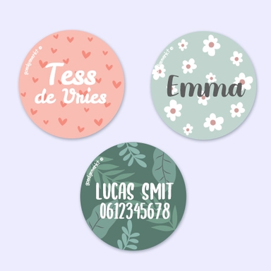 Ronde Naamstickers: ronde naamstickers om alle school- en babyspullen ...